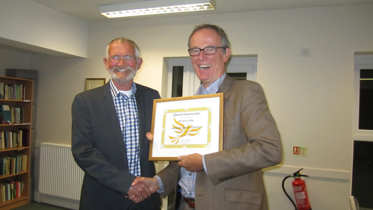 Local Lib Dem Peter York wins lifetime achievement award - Plymouth ...